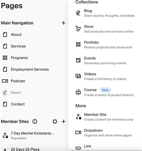 No Folder In Main Navigation Options Pages And Content Squarespace Forum