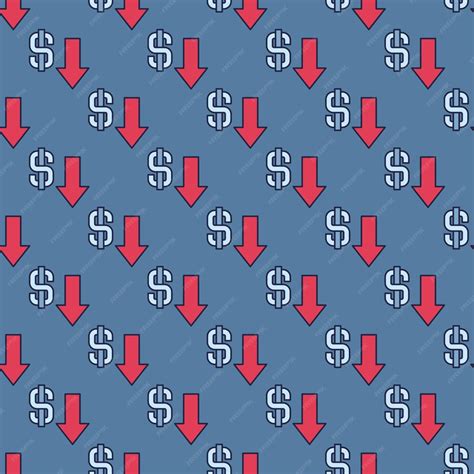 Premium Vector Dollar Devaluation With Falling Arrow Vector Colored Seamless Pattern