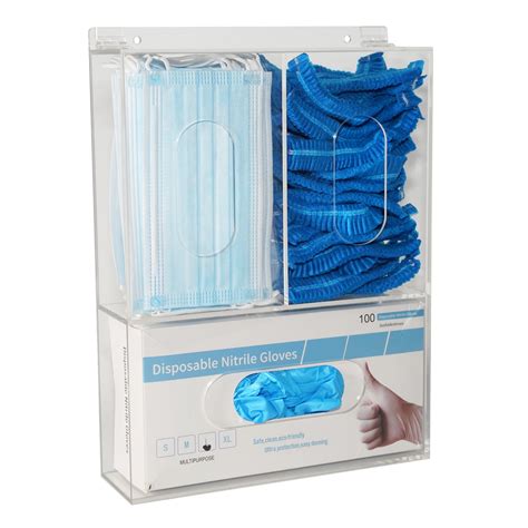 Aphbrada Acrylic Disposable Glove Box Dispenser Holder Triple Gloves