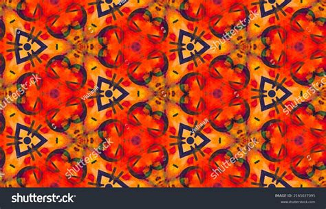 Seamless Fabric Pattern Modern Bohemian Textile Stock Illustration