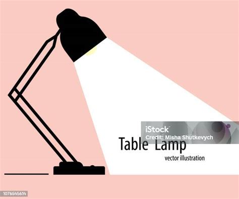 테이블 램프 평면 스타일 아이콘입니다 실루엣 램프입니다 전기 전구입니다 데스크 램프 현대 벡터 일러스트 레이 션 스포트 라이트에 대한 스톡 벡터 아트 및 기타 이미지