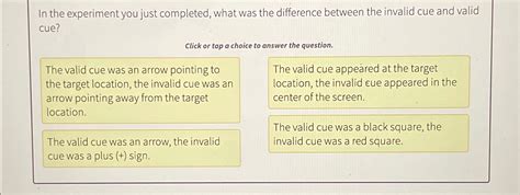 Solved In The Experiment You Just Completed What Was The