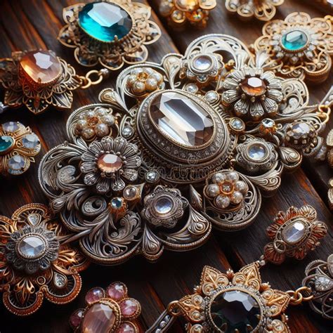 Victorian Jewelry Detailed Victorian Era Jewelry With Filigree A Stock
