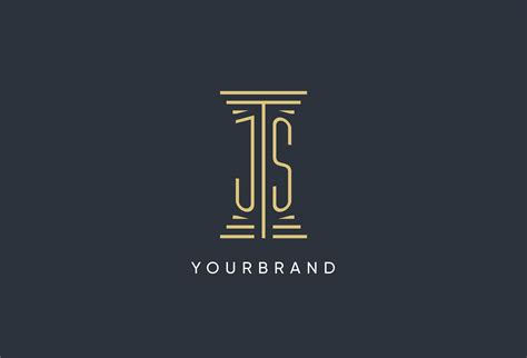 JS Initial Monogram With Pillar Shape Logo Design 26157061 Vector Art At Vecteezy