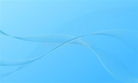 Blue Light Smooth Lines Wave Curves With Gradient Abstract Background Stock Illustration
