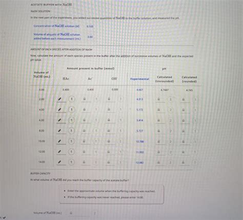 1 Acetate Buffer Buffer Calculations Data Below Are