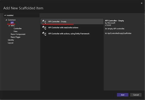 Install Entity Framework Core With Empty Template In Asp