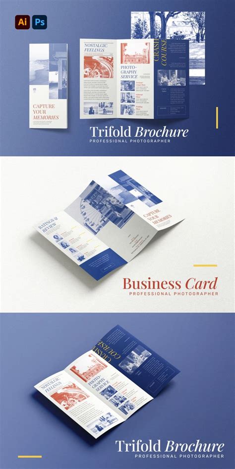 Vintage Photography Trifold Brochure Broschüre Design Bookletgestaltung Broschürendesign