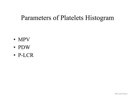 Platelets Histogram Pdf