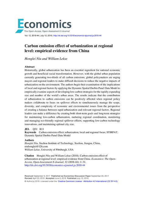 Carbon Emission Effect Of Urbanization At Regional Vol 12 2018 44