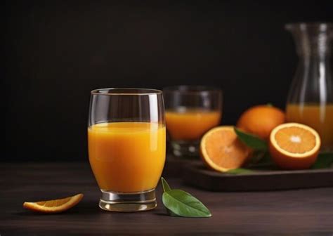 Premium Photo | A refreshing glass of freshly squeezed orange juice Ai generated