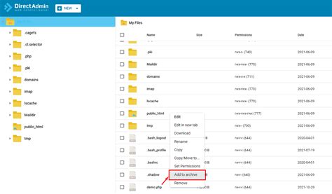 How To Compressdecompress Files With File Manager Via Directadmin