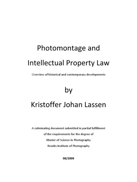 Derivative Works And Fair Use Historical Overview Of Copyright Law And Photomontage Pdf