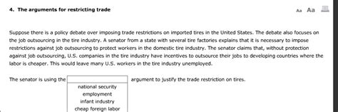 Solved The Arguments For Restricting Trade Suppose There Chegg