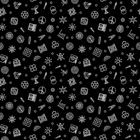 Premium Vector Science And Stem Education Vector Dark Seamless Pattern