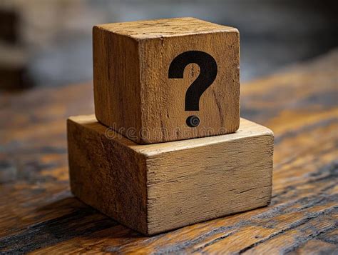 Wooden Blocks Stacked Top Block Question Mark Concept Of Question