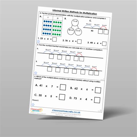Year 4 Informal Written Methods For Multiplication Homework Resource Classroom Secrets