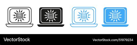 server data aggregation icons for cloud computing vector image