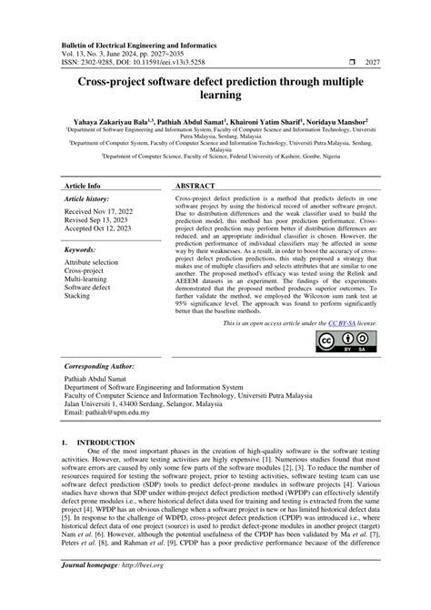 Pdf Cross Project Software Defect Prediction Through Multiple Learning