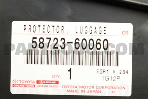 Protector Sub Assy Rear Bumper Rh 5872360060 Toyota Parts Partsouq