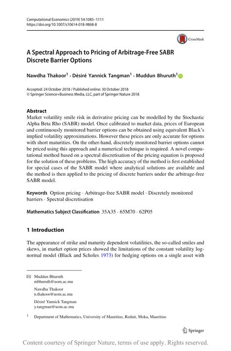 A Spectral Approach To Pricing Of Arbitrage Free Sabr Discrete Barrier