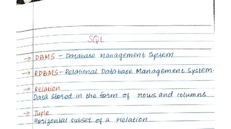Mysql Database Management System Notes Sql Concepts And Commands
