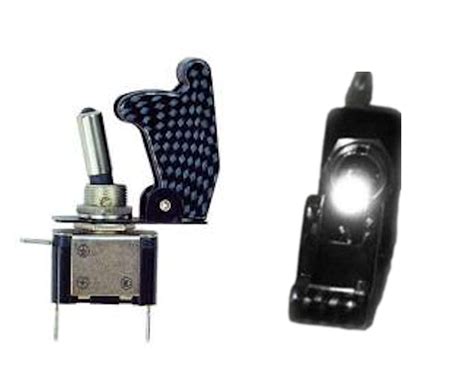 One 1 Carbon Fiber Look White Light Led Aircraft Type Toggle Switch 12v Dc
