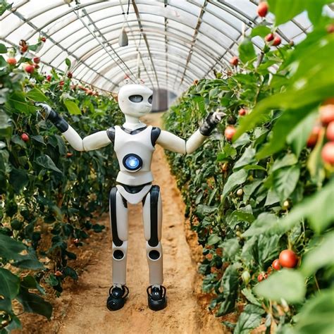 Premium Photo Artificial Intelligence Pollinate Of Fruits And Vegetables With Robot