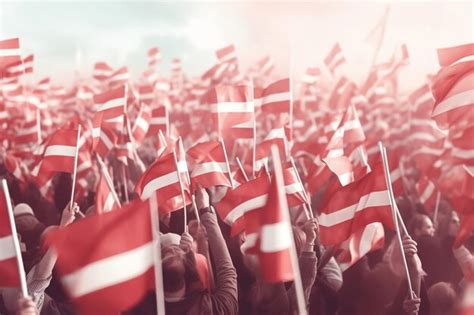 premium ai image crowd celebrating or demonstrating with denmark