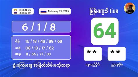 2 24 2025 ညနေပိုင်း တိုက်ရိုက်ထုတ်လွှင့်မှု‌ 2nd 2dlive Ahkyan Live