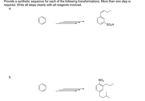 Solved Provide a synthetic sequence for each of the | Chegg.com