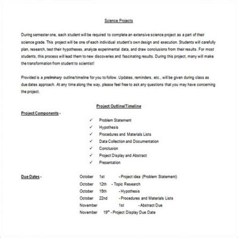 Project Outline Templates Free Download Docpdfexcel