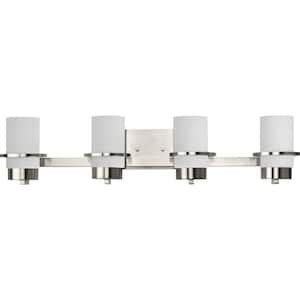 Kichler Crosby 31 25 In 4 Light Brushed Nickel Contemporary Bathroom