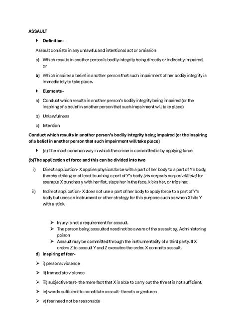 Assault Definition And Elements Legal Overview And Analysis Studocu