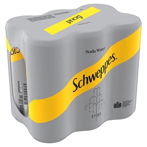 Schweppes ชเวปส์ น้ำโซดา ขนาด 330 มล X 6 กระป๋อง Shopee Thailand