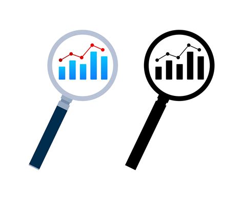 Magnifying Glass With Bar Chart Data Analysis Marketing Research Icon