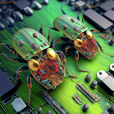 Computer Bugs 03 Mainboard Attack Digital Art By Matthias Hauser Pixels