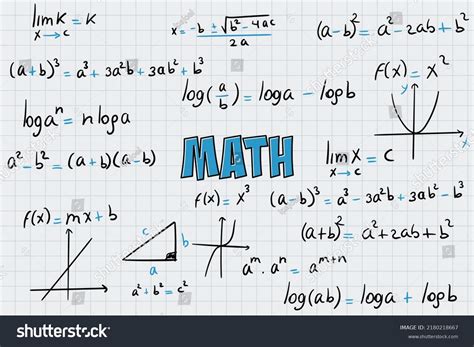 Math Exercises Formulas Equations Calculus Algebra Stock Vector Royalty Free 2180218667