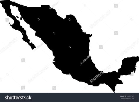 mexico vector map stock vector royalty free 182717945