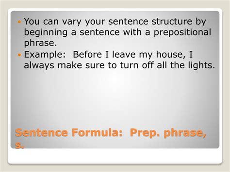 Ppt The Parts Of Speech And Sentence Formulas Powerpoint Presentation