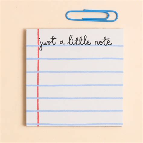 Cute Stationery Memo Pad Just A Little Note Design Etsy