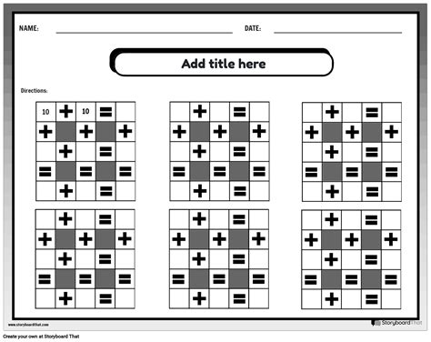 Addition Math Puzzle Worksheet Storyboard Par Templates