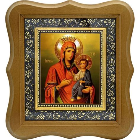 Иверская (Вратарница, Портатисса) икона Божьей Матери на холсте ...
