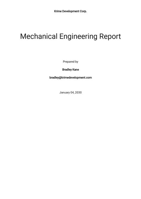 Engineers Report Template