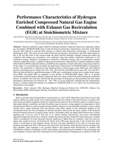 Pdf Performance Characteristics Of Hydrogen Enriched Compressed Natural Gas Engine Combined