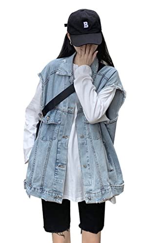 バイバン デニム ベスト レディース ゆったり ジレ フリンジ カジュアル ジージャン ノースリーブ おしゃれ ベストジレ ファッション 大きめ Gジャン アウターブルーの評判・口コミ