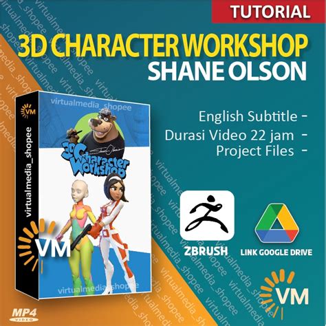 Jual Tutorial 3d Characters Workshop Shane Olson Zbrush Stylized Kartun