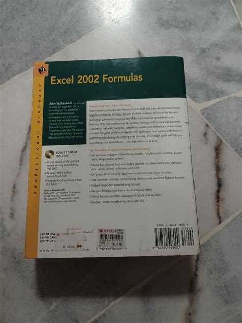Excel 2002 Formulas Hobbies And Toys Books And Magazines Textbooks On