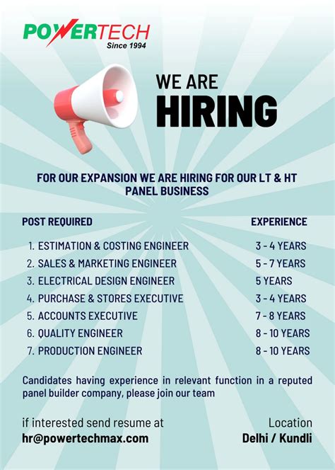 Powertech Switchgears I Pvt Ltd On Linkedin Hiring Joinourteam