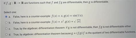 If F G RR Are Functions Such That F And Fg Are Chegg Com